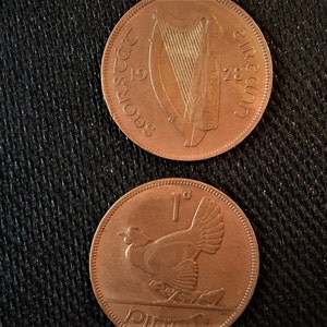 Two 1928 Eireann 1d One Irish Penny - Etsy