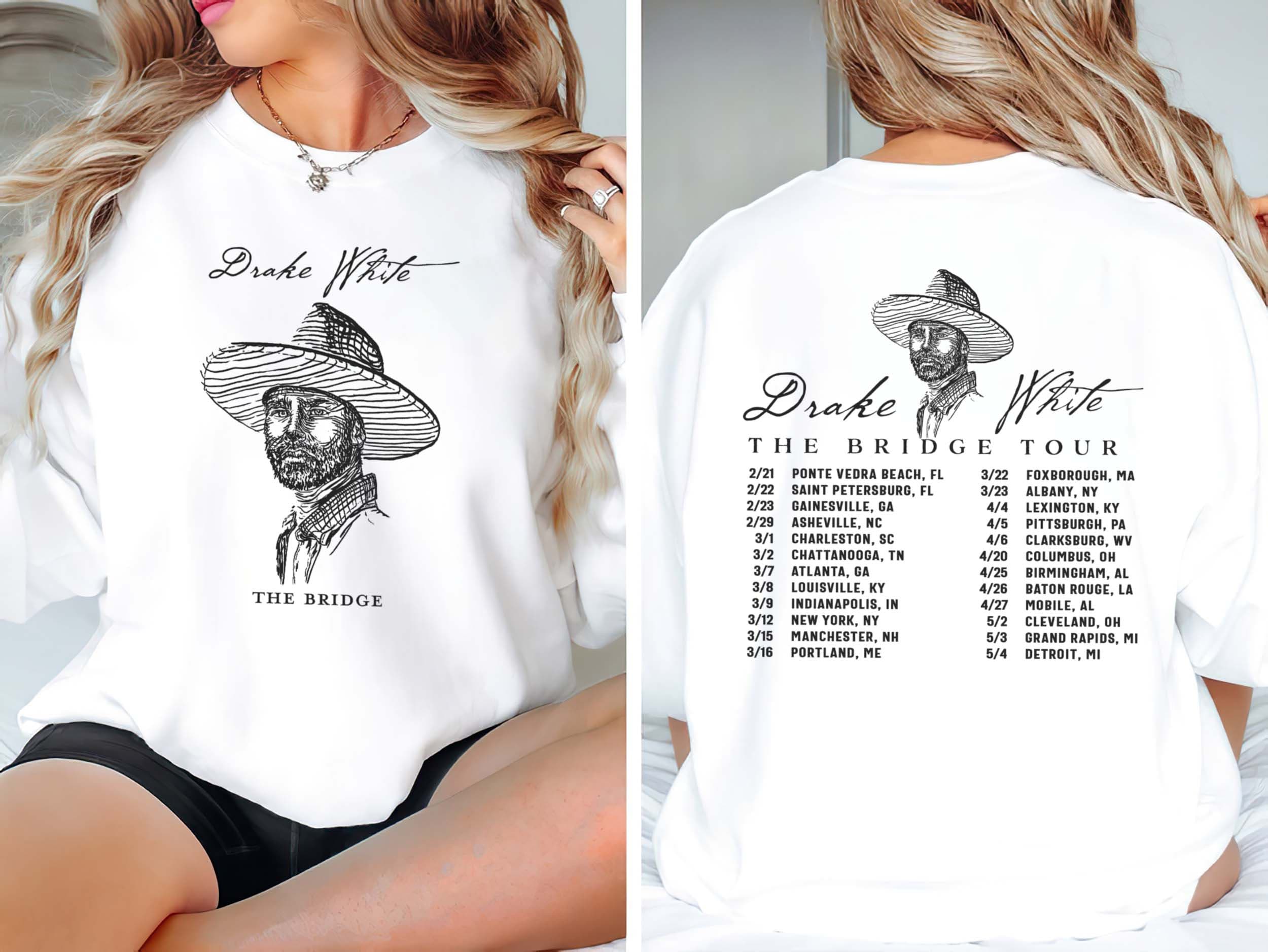 Drake White 2024 The Bridge Tour Shirt, Drake White Shirt, Drake White ...