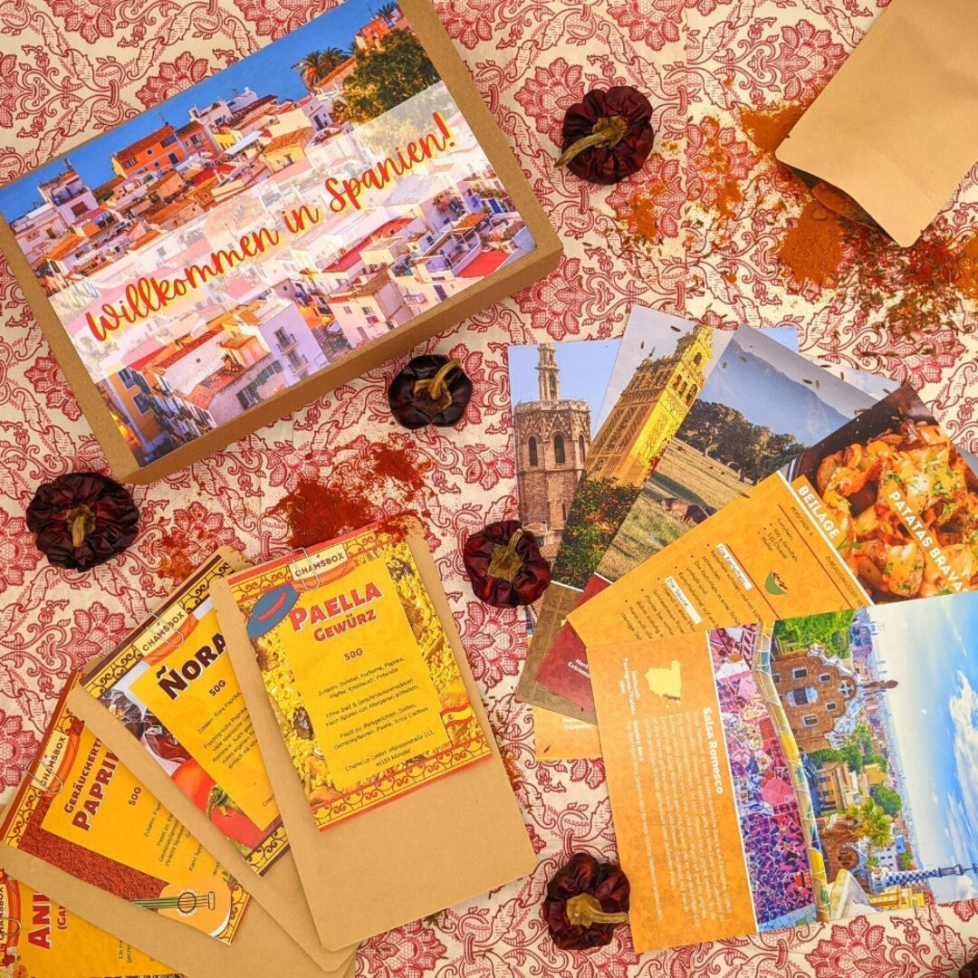 Spain Box Spice Trip - Spice Box With Recipes - Cooking Box - Small ...