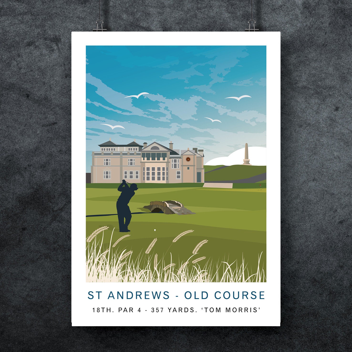 St Andrews Old Course Golf Print – Scottish Travel Poster - Etsy