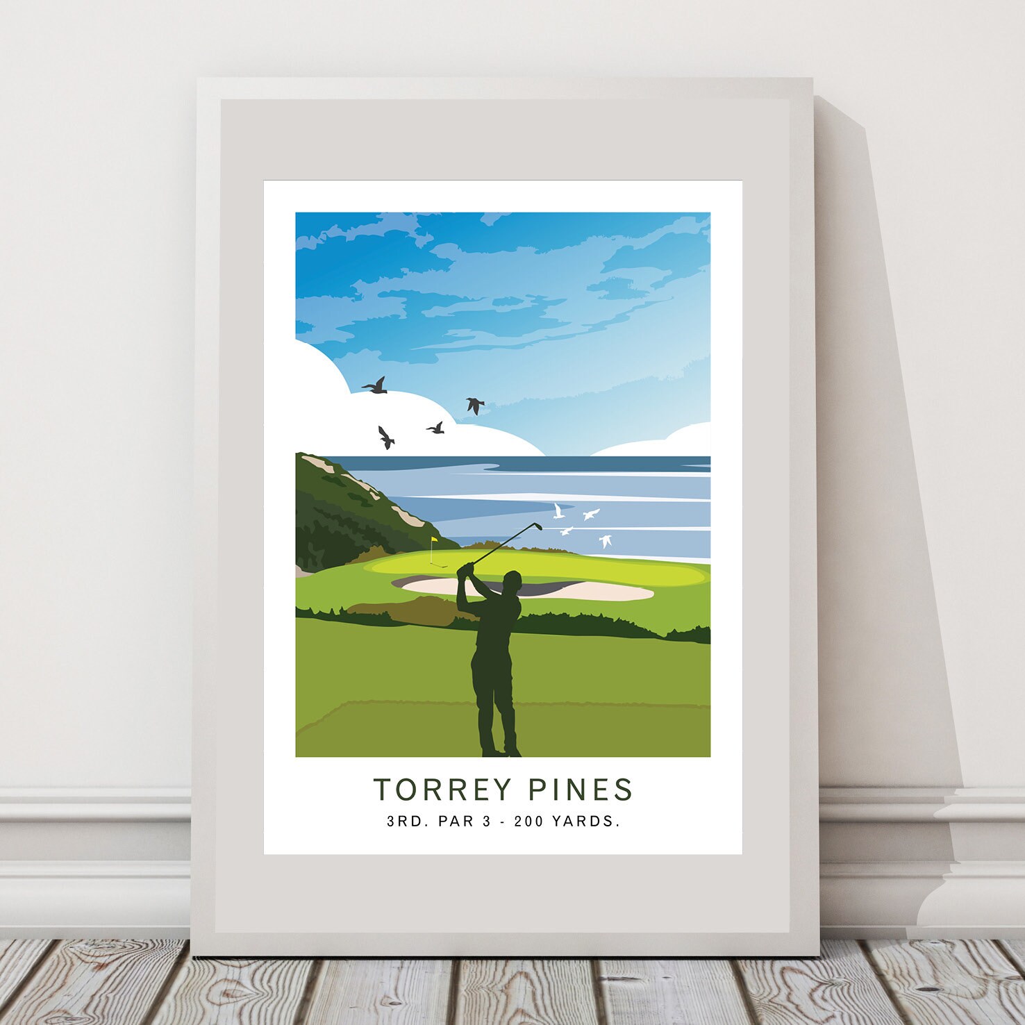 Torrey Pines South Course Golf Club Poster Art Print 3rd Hole - Etsy
