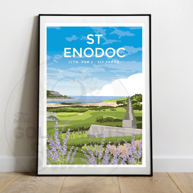 St Enodoc Golf Club Poster Cornwall Art Print Camel Estuary - Etsy