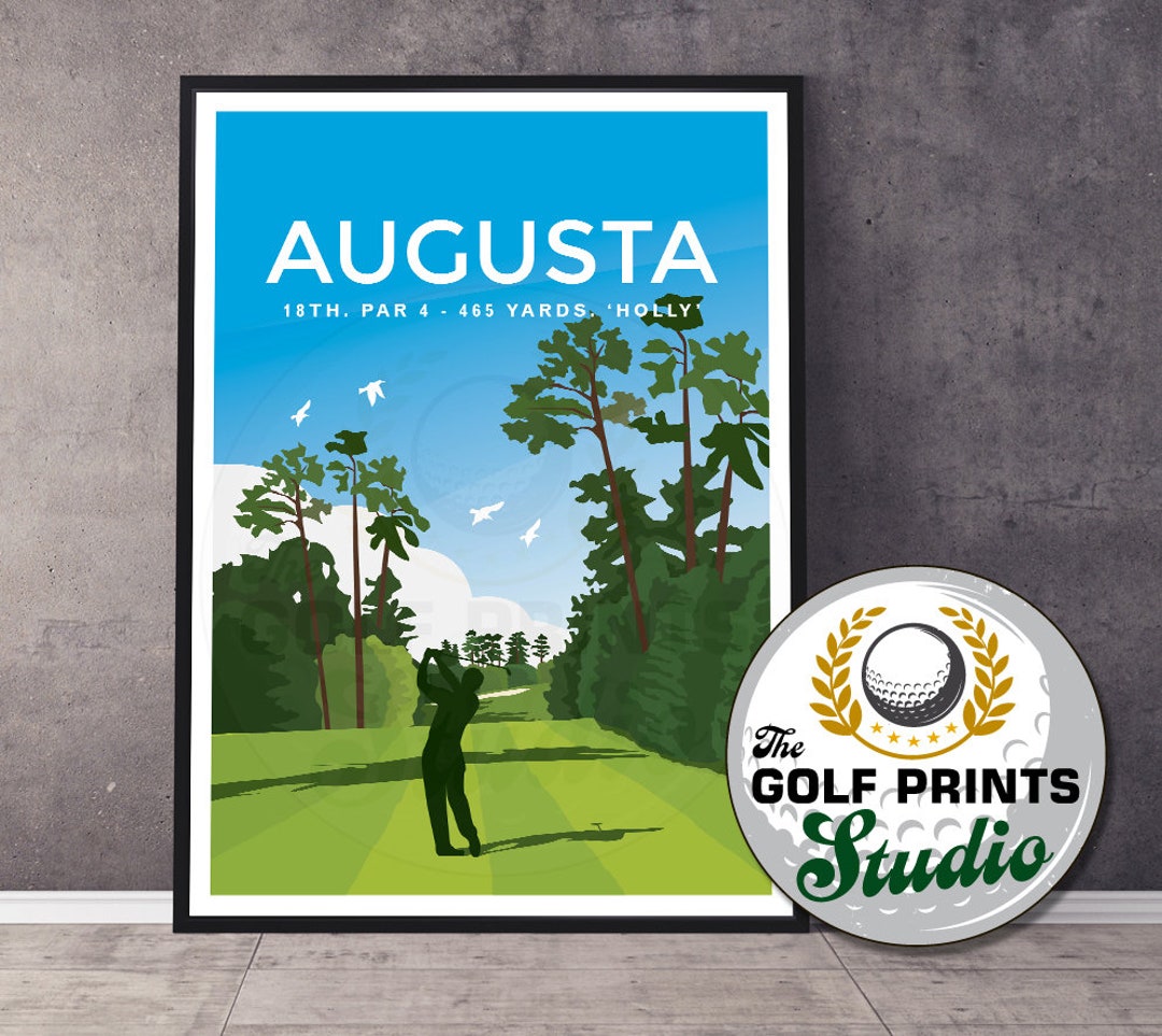 Augusta National 18th Hole Golf Print, Golfer Gift - Etsy