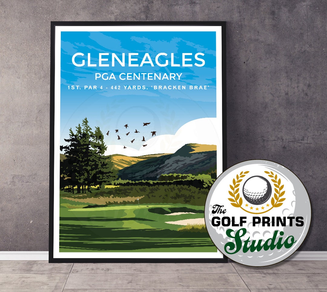 Gleneagles PGA Centenary Golf Course Art Print, Scottish Travel Poster ...