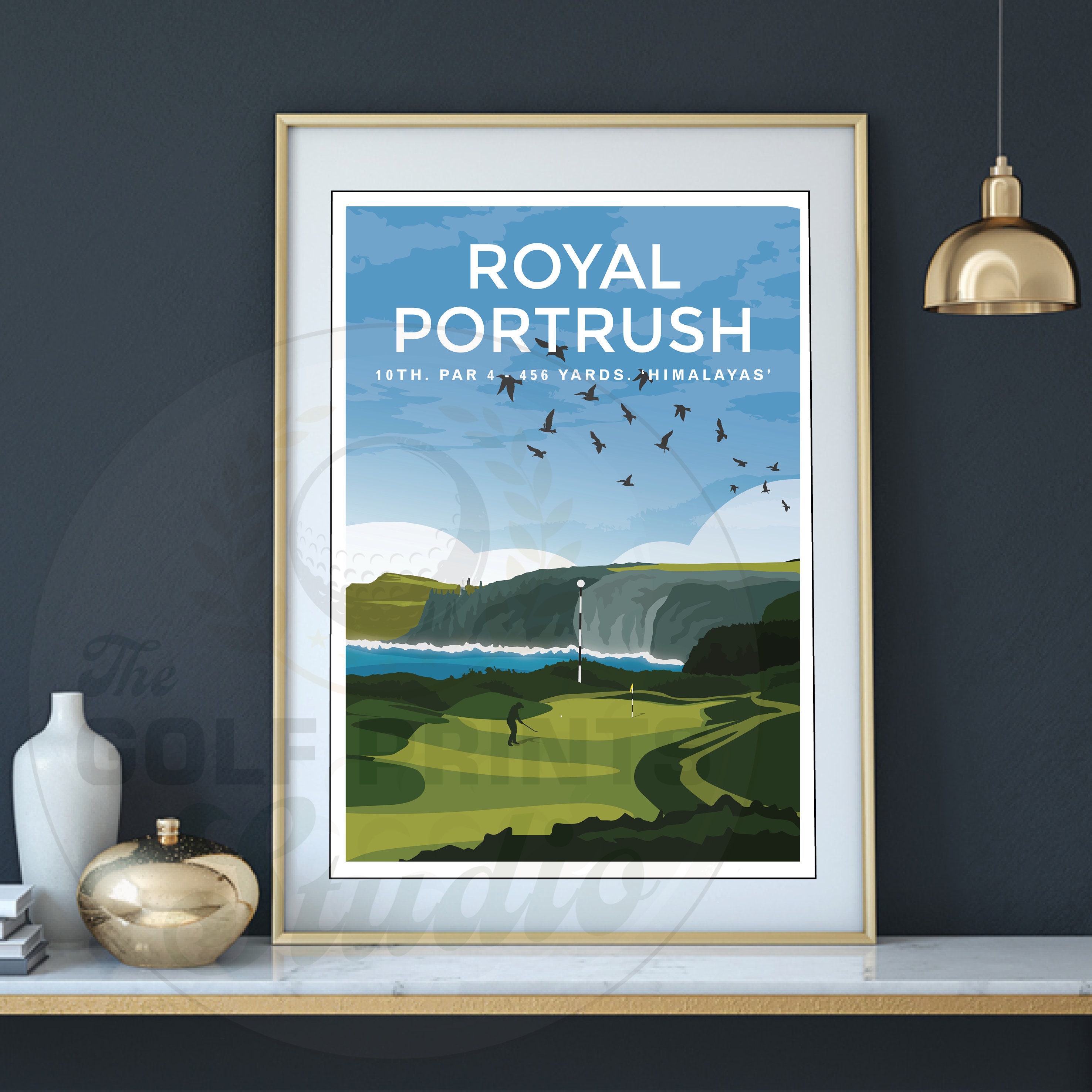 Royal Portrush Golf Club Poster Art Print 10th Hole Travel | Etsy