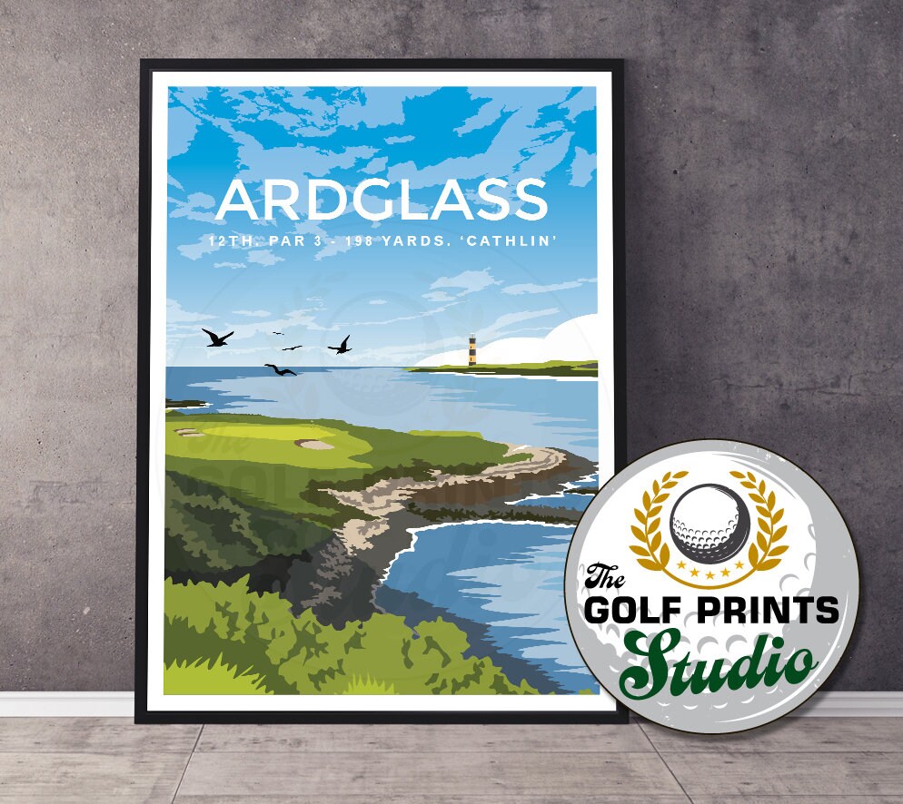 Ardglass Golf Poster Northern Ireland Irish Travel Print Wall - Etsy