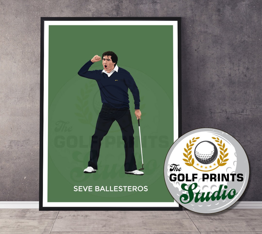 Seve Ballesteros Golf Art Print Poster Golf Wall Art Gift for Golfer ...
