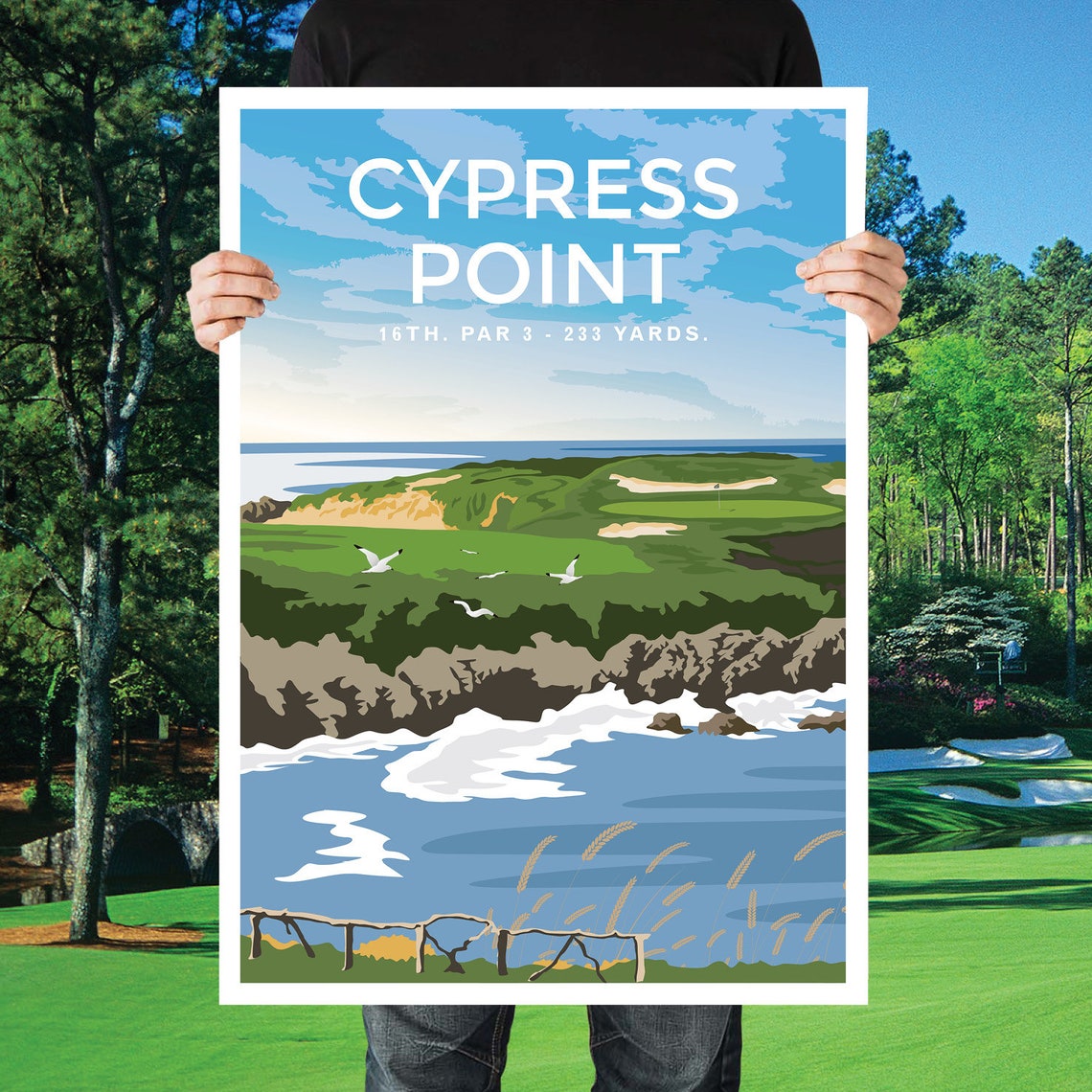 Cypress Point Club 16th Hole Golf Print Pebble Beach - Etsy