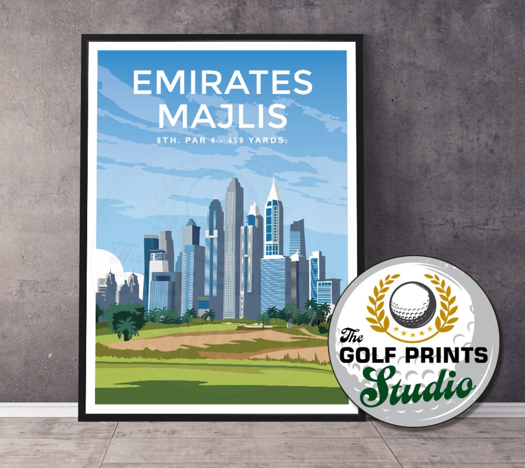 Majlis Golf Course Emirates Rory Mcillroy Dubai Abu Dhabi Travel Poster ...