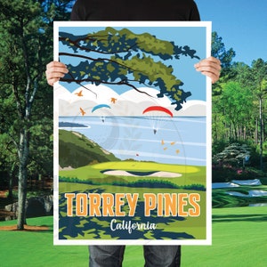 Torrey Pines Golf Club Travel Poster US Open Golf Wall Art Print 3rd ...