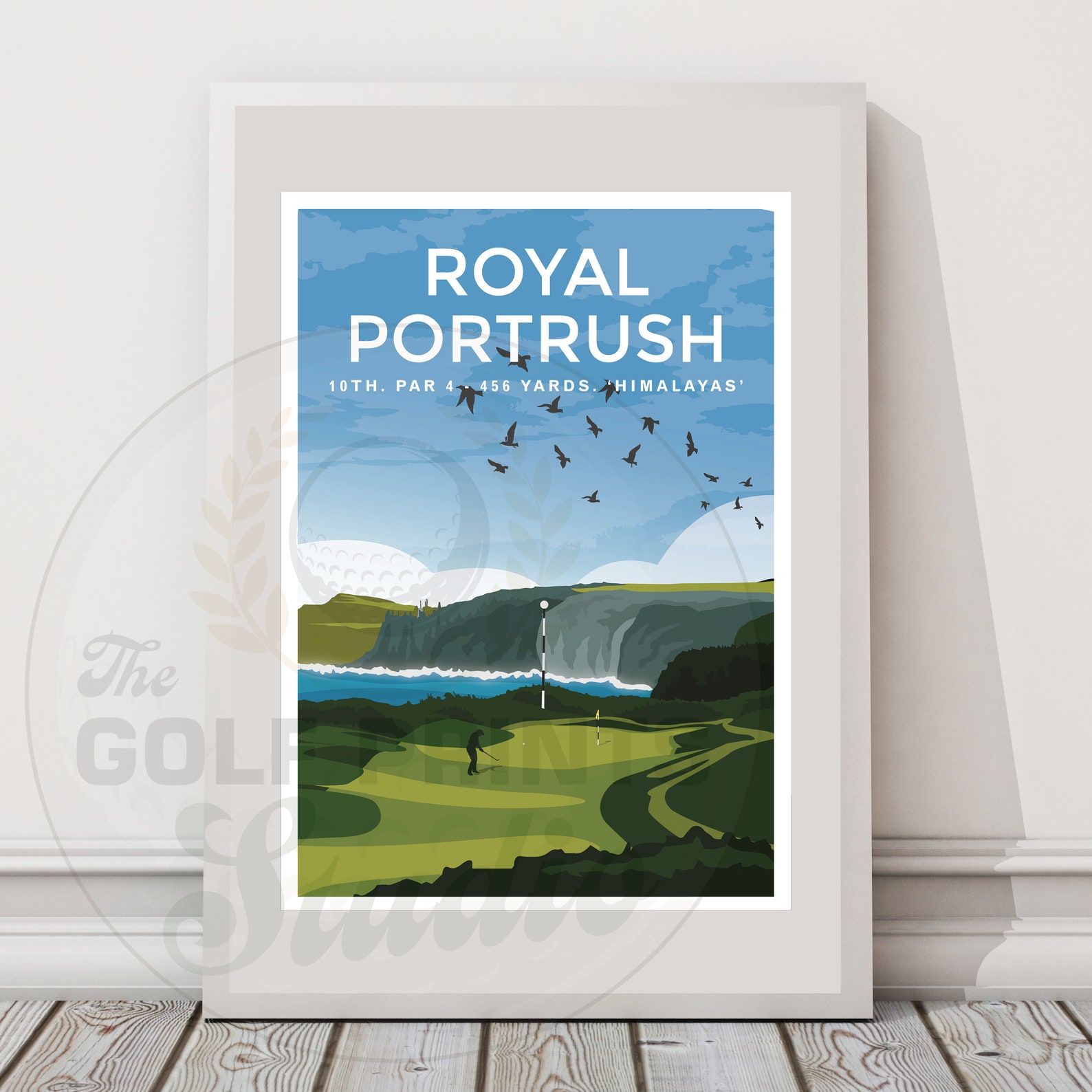 Royal Portrush Golf Club Poster Art Print 10th Hole Travel | Etsy