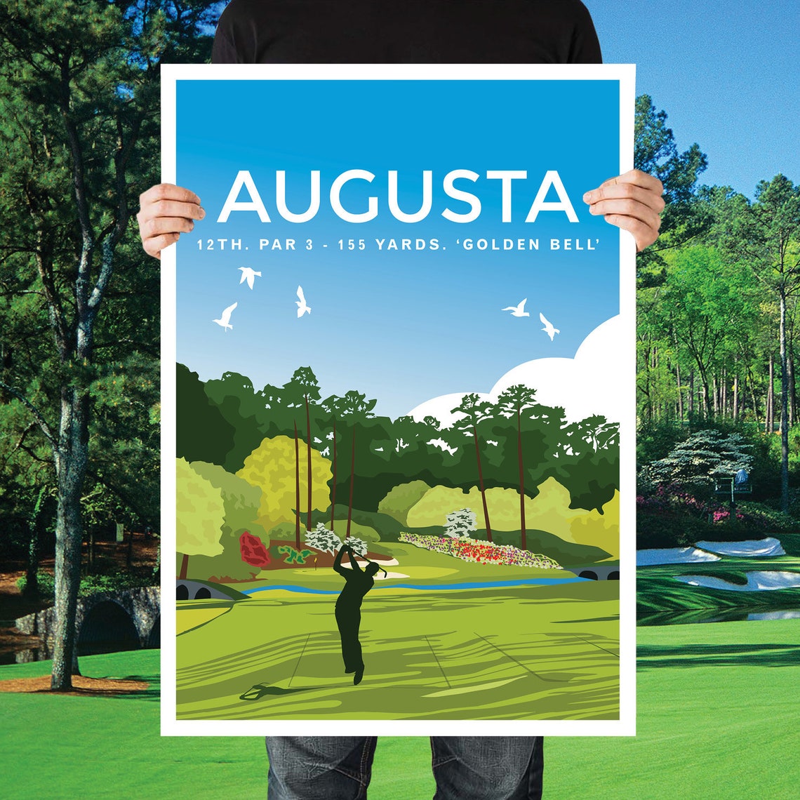 Augusta National Golf Club 12th Hole Amen Corner Travel Poster - Etsy UK