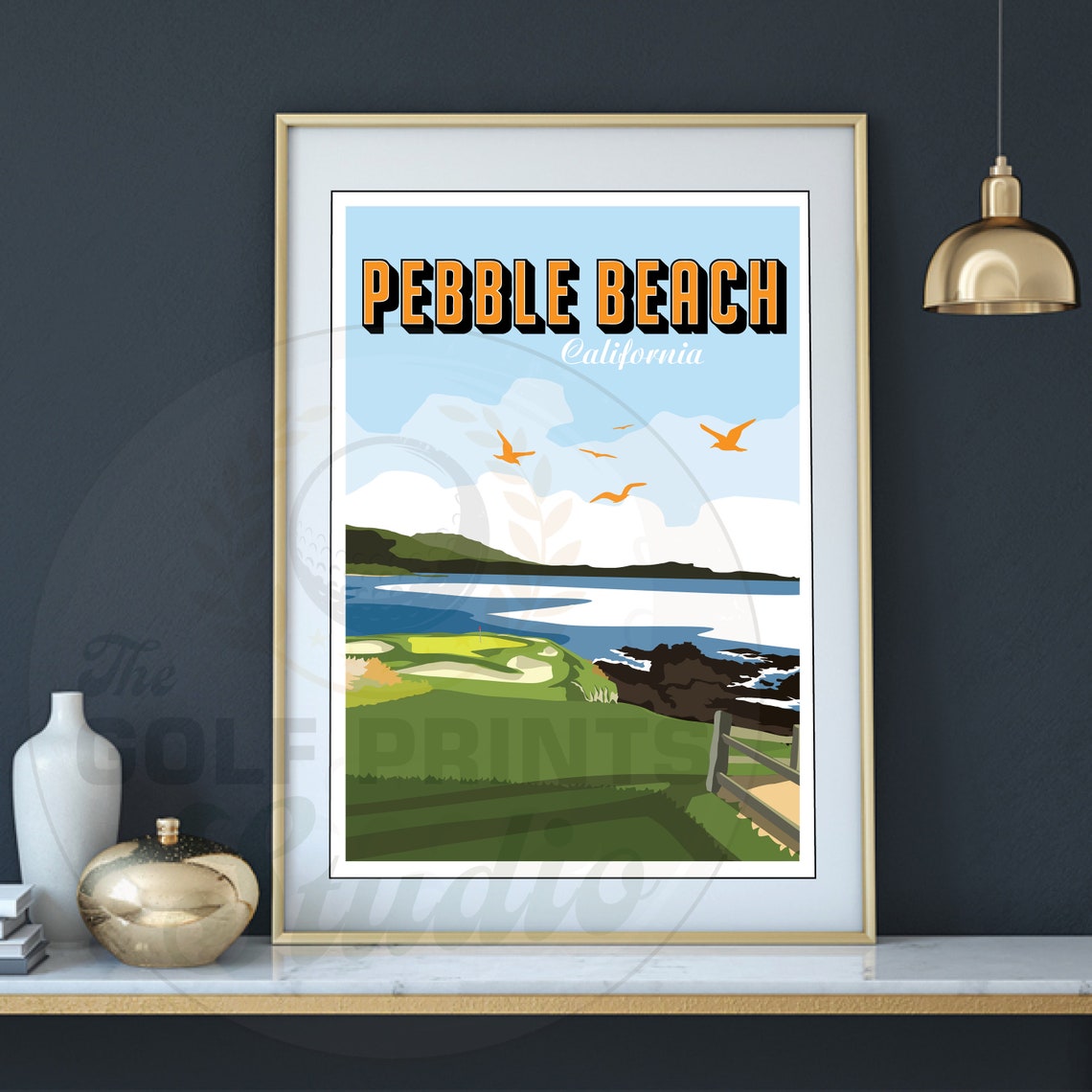 Pebble Beach Golf Club Travel Poster Golf Wall Art US Open | Etsy