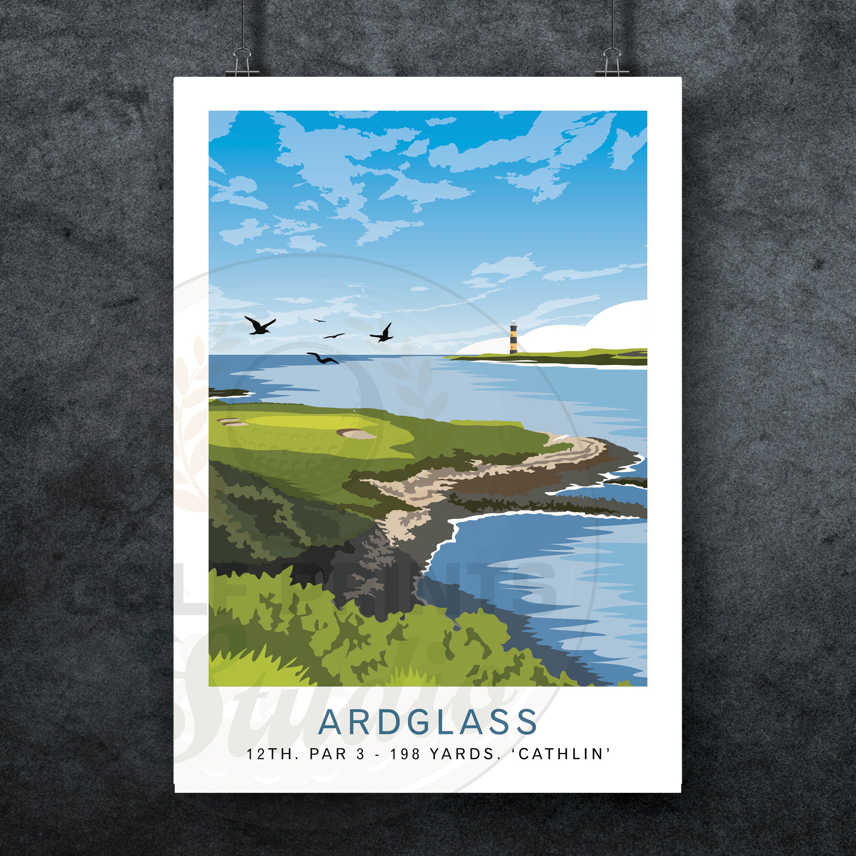 Ardglass Golf Poster Northern Ireland Irish Travel Print Wall - Etsy