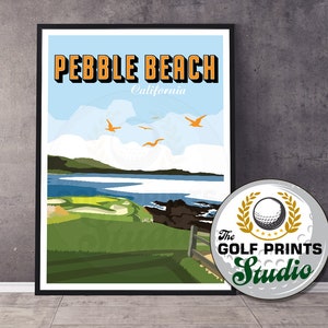 Pebble Beach Golf Club Travel Poster Golf Wall Art US Open Golf Travel ...