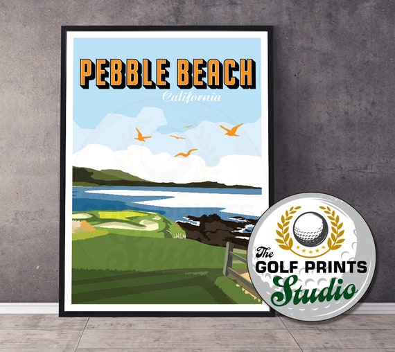 Pebble Beach Golf Club Travel Poster Golf Wall Art US Open | Etsy