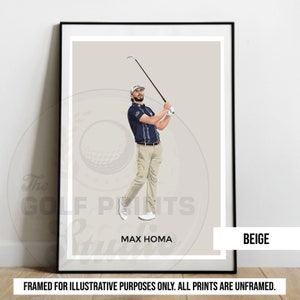 Max Homa Golf Art Print Poster Golf Wall Art Gift for Golfer Golf ...