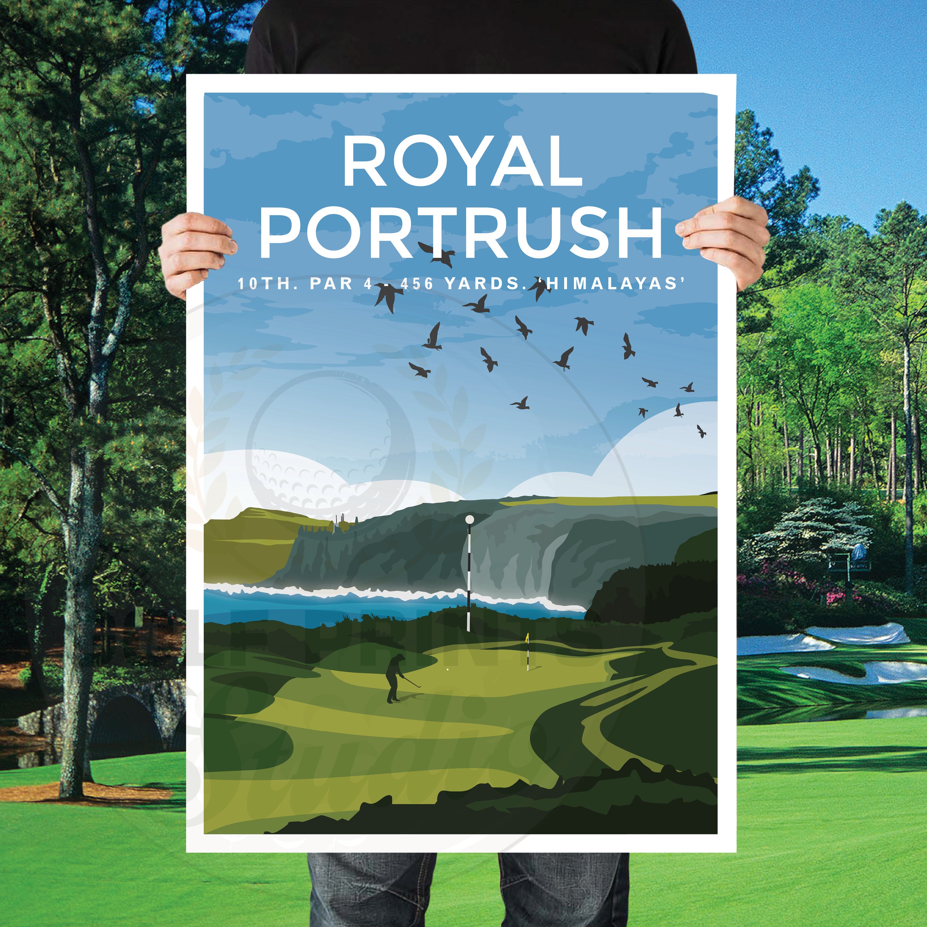 Royal Portrush Golf Club Poster Art Print 10th Hole Travel | Etsy
