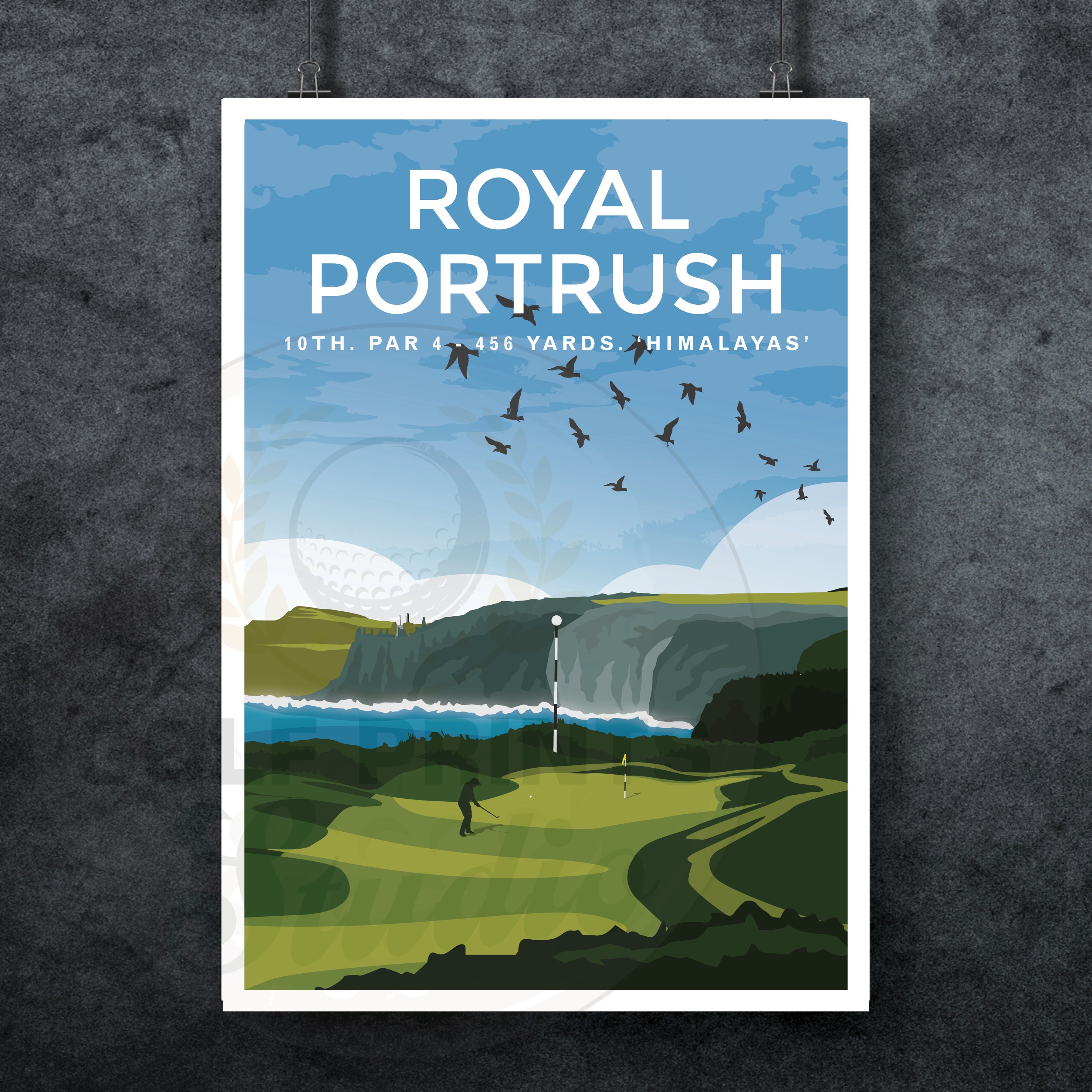 Royal Portrush Golf Club Poster Art Print 10th Hole Travel | Etsy