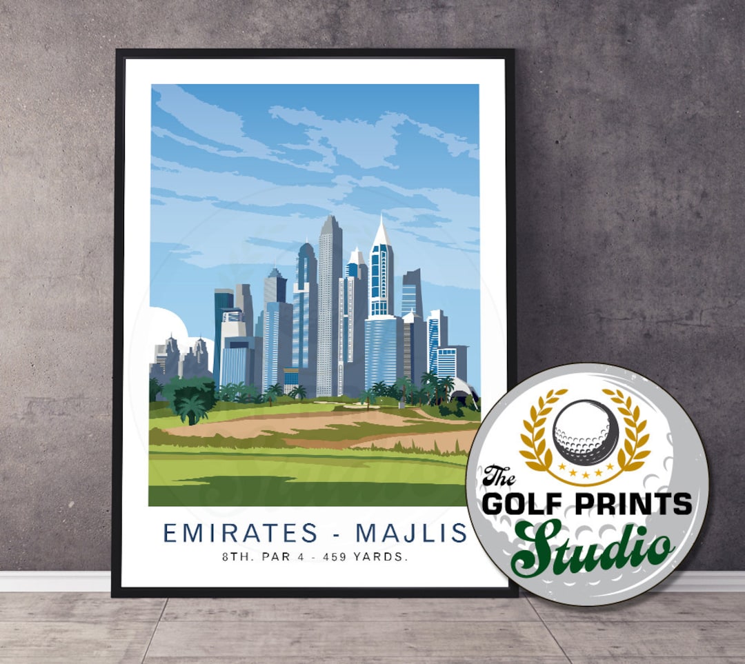 Emirates Golf Print | Majlis Course, Dubai Travel Poster - Etsy