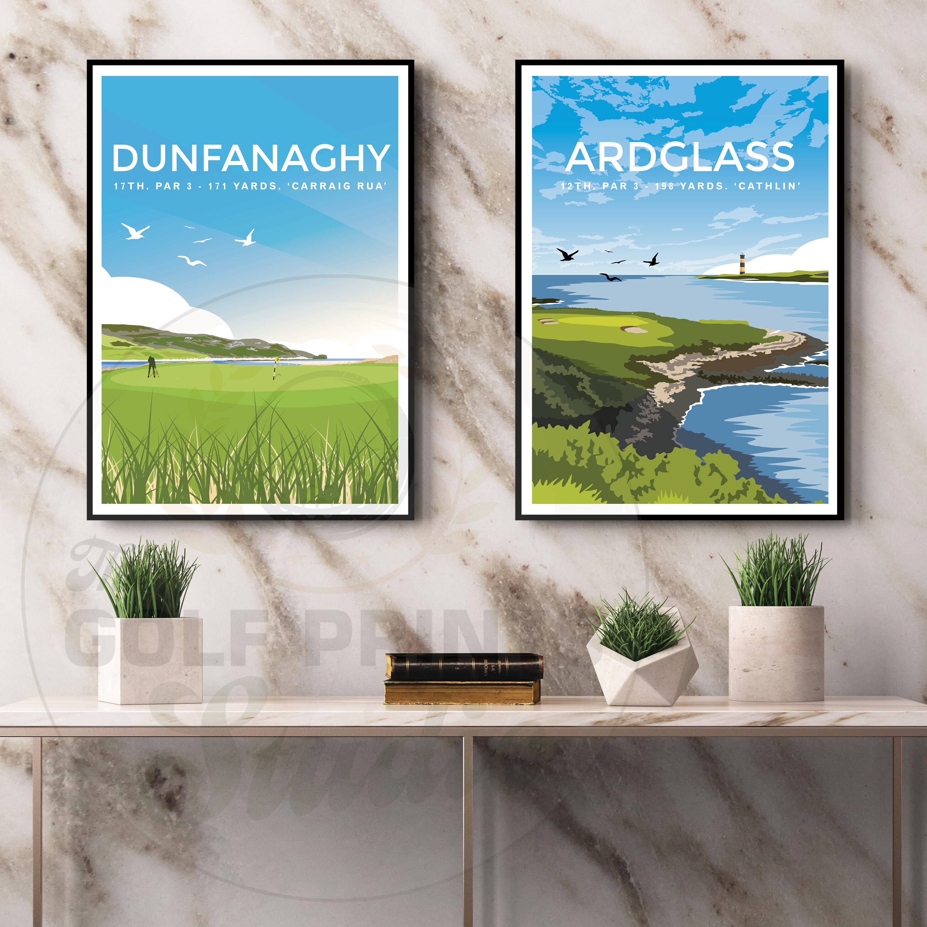 Ardglass Golf Poster Northern Ireland Irish Travel Print Wall - Etsy