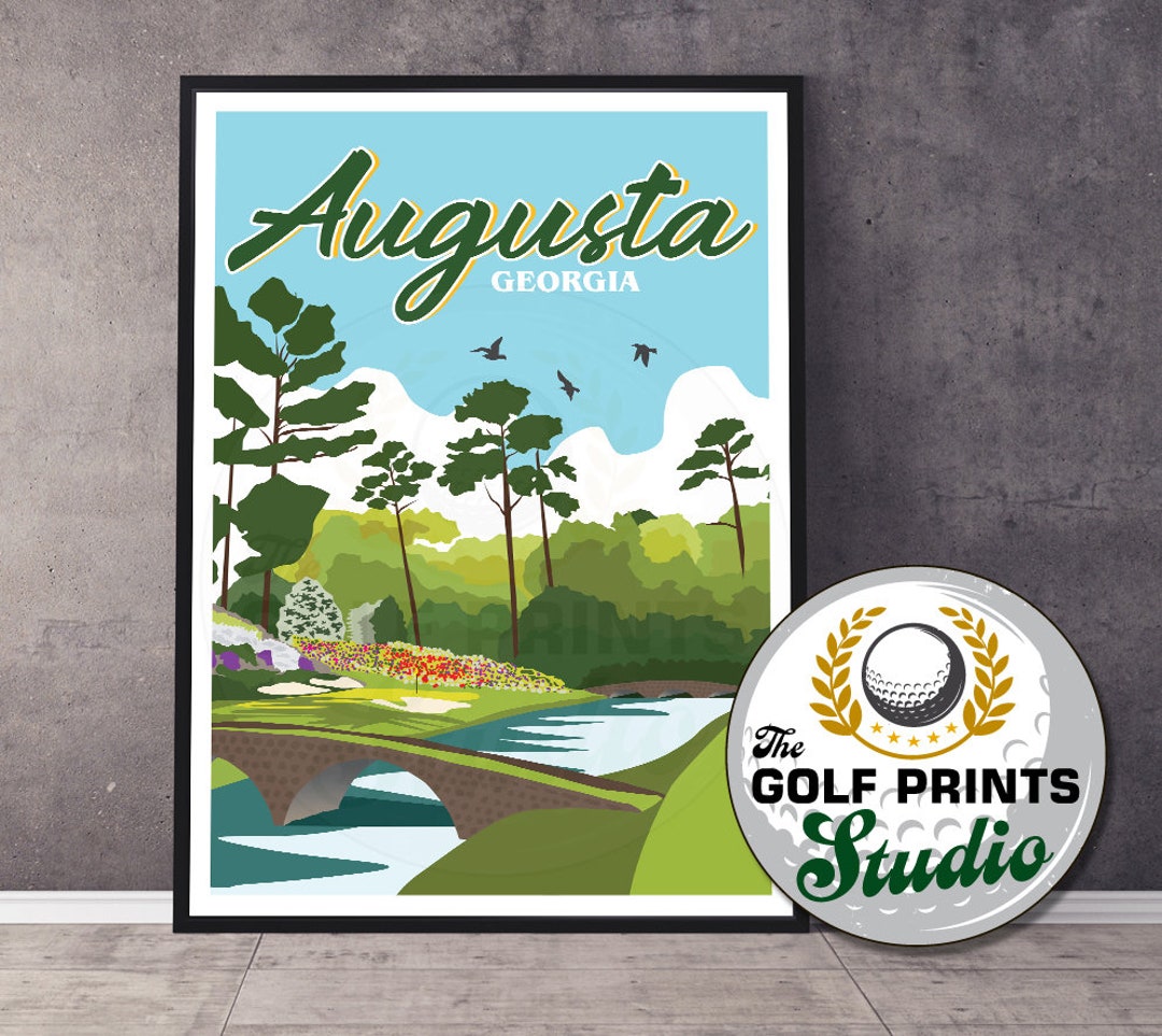 Augusta National Golf Print | Hogan Bridge, Amen Corner Travel Poster ...