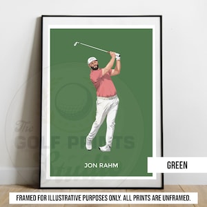 Jon Rahm Golf Art Print Poster Golf Wall Art Gift for Golfer Golf ...
