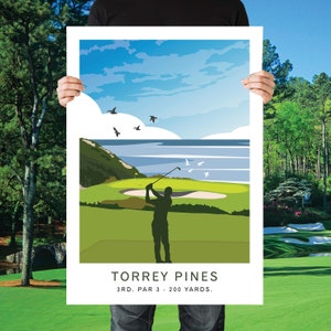 Torrey Pines South Course Golf Club Poster Art Print 3rd Hole Travel ...