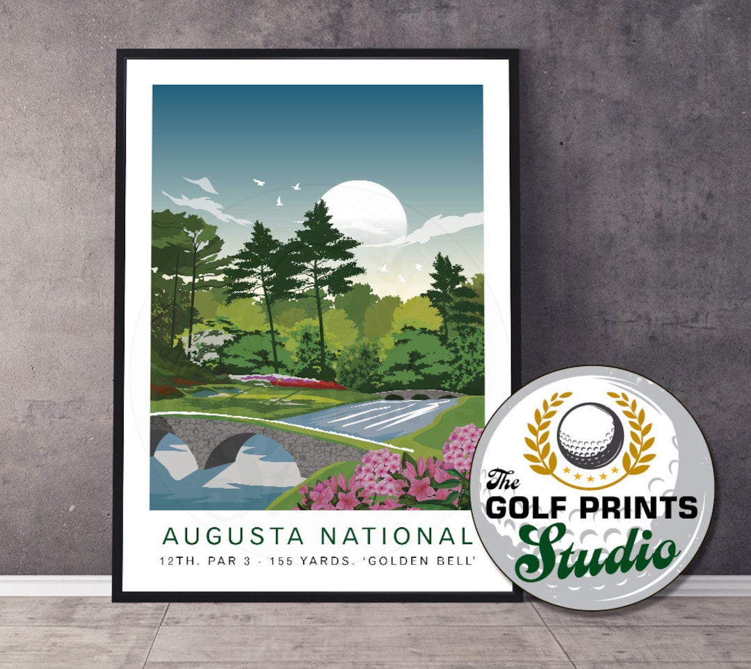Augusta National Golf Print Poster Golf Wall Art Hogan Bridge 12th Hole ...