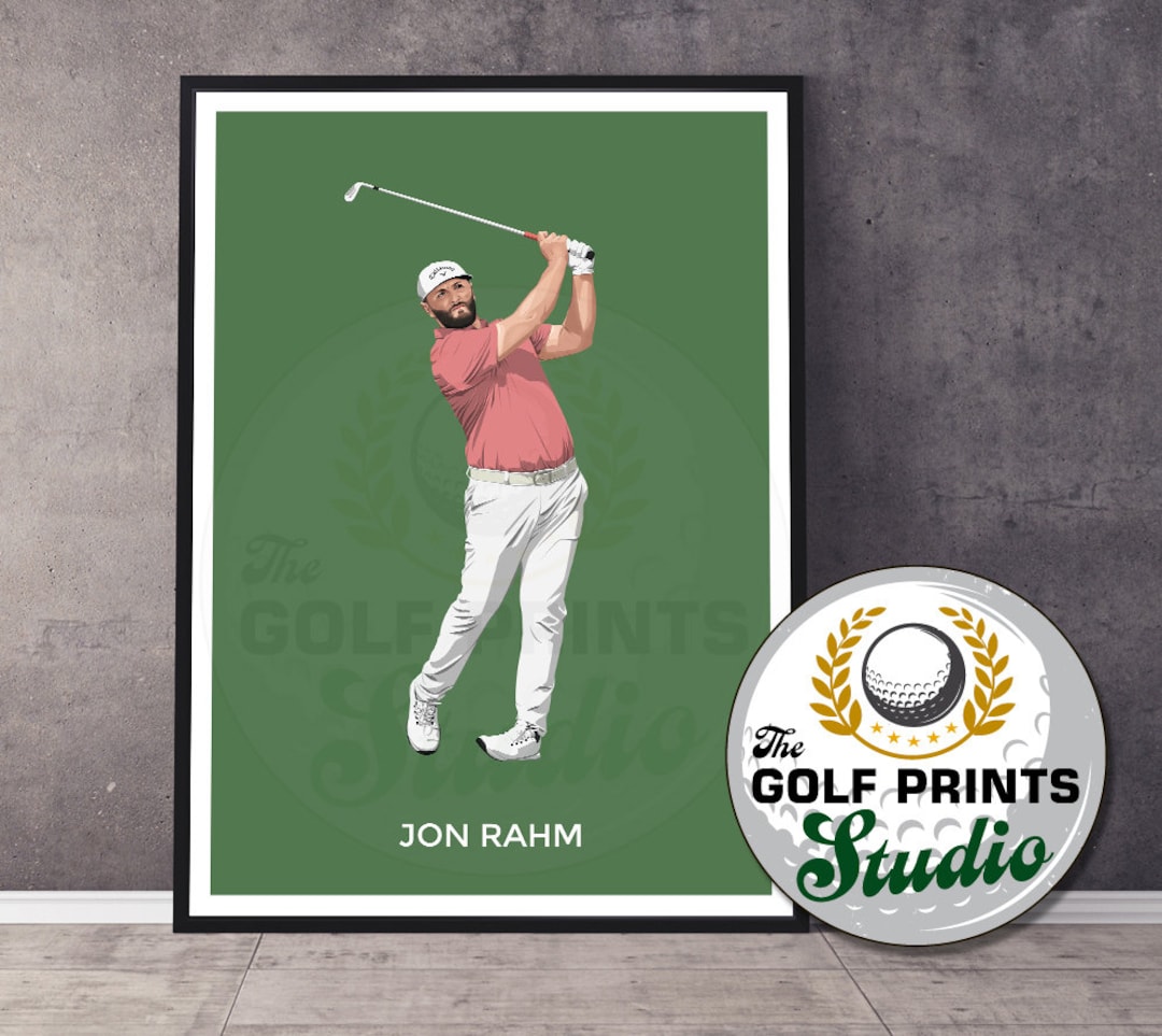 Jon Rahm Golf Art Print Poster Golf Wall Art Gift for Golfer Golf ...