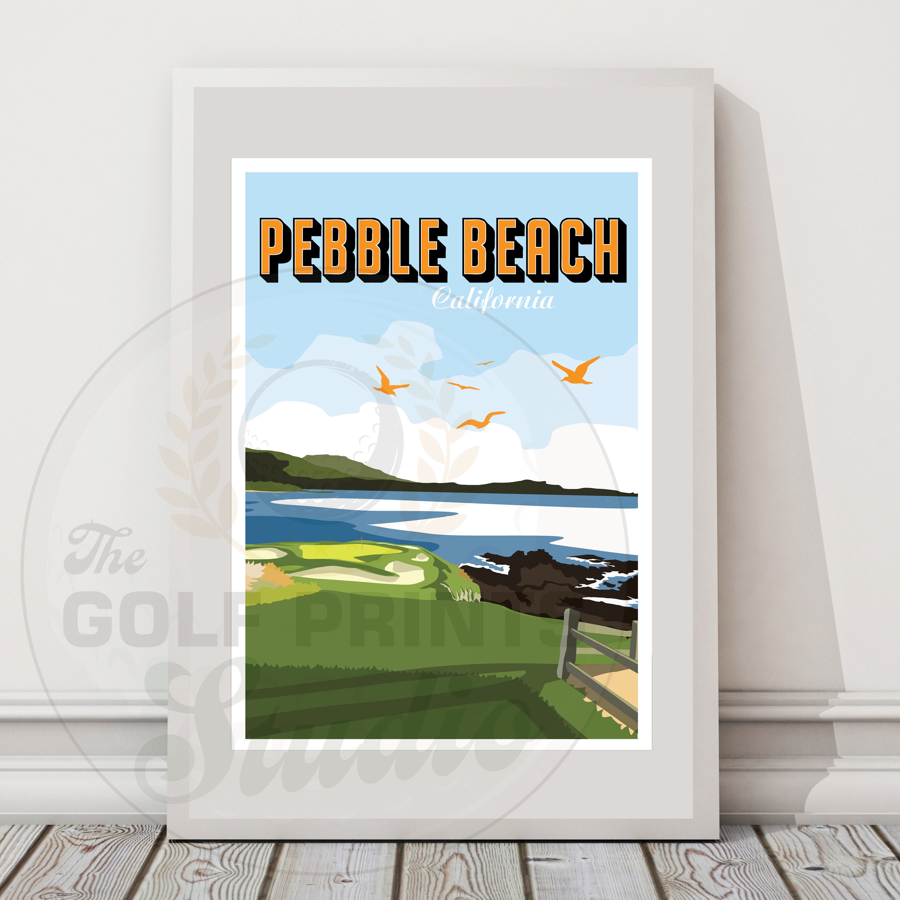 Pebble Beach Golf Club Travel Poster Golf Wall Art US Open | Etsy