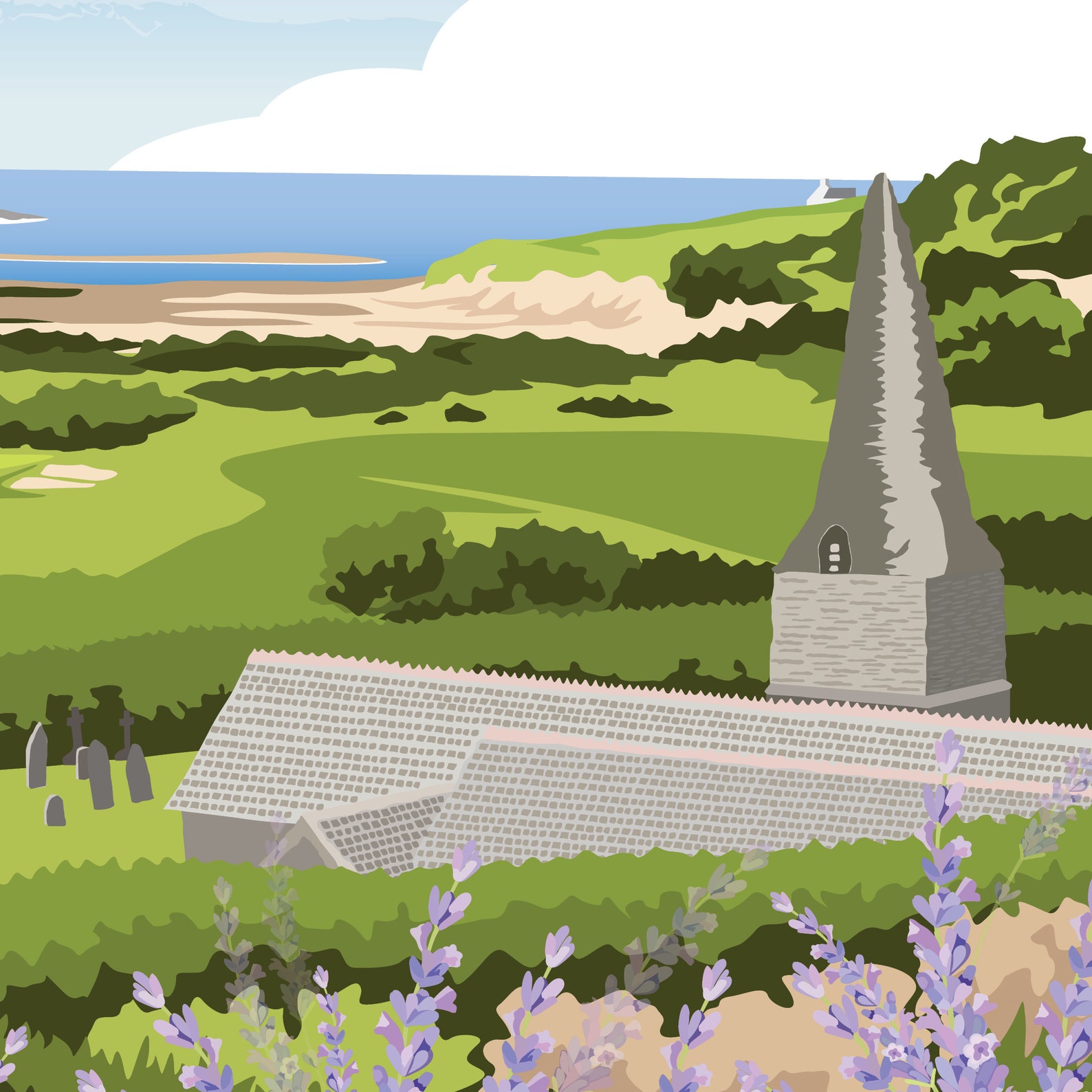 St Enodoc Golf Club Poster Cornwall Art Print Camel Estuary - Etsy