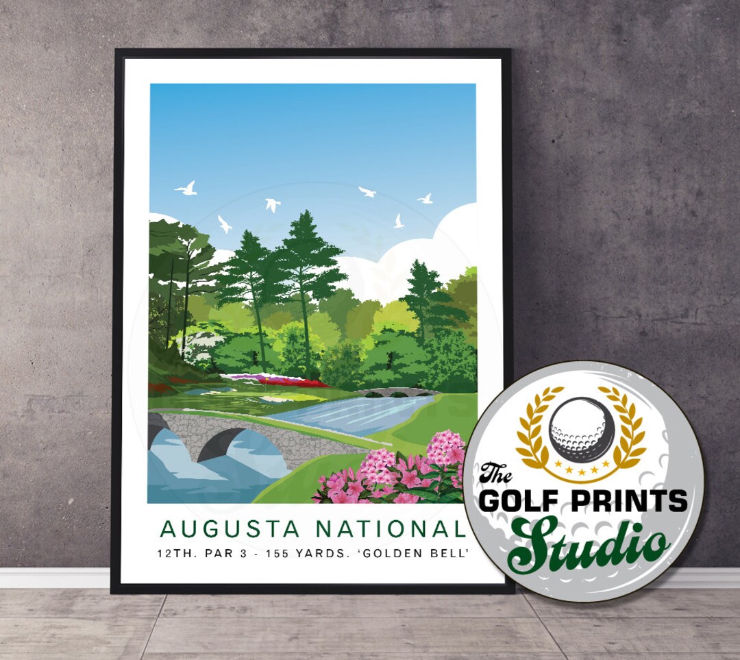 Augusta National Hogan Bridge 12th Hole Amen Corner Travel Poster Print ...