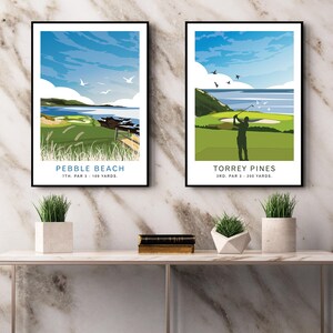 Torrey Pines South Course Golf Club Poster Art Print 3rd Hole Travel ...