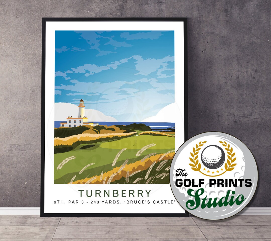 Turnberry Ailsa Golf Club 9th Hole the Open Travel Poster Scottish ...