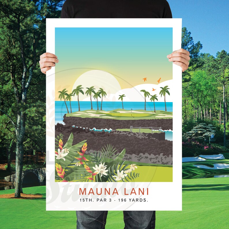 Mauna Lani Golf Course Art Print, Hawaiian Travel Poster - Etsy