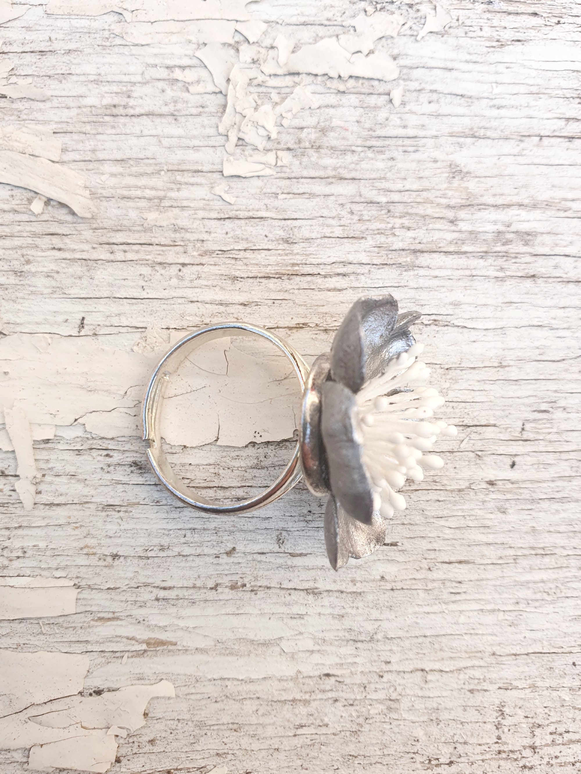 Silver Flower Ring Sakura Ring Cherry Blossom Ring Plants Ring - Etsy