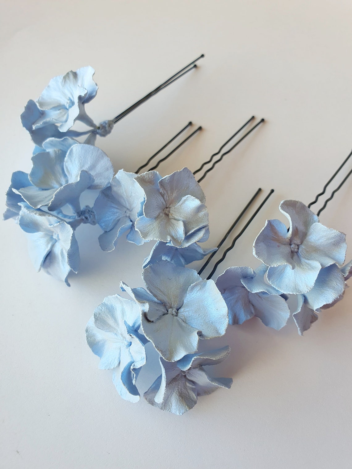 Blue Chameleon Hydrangea Flowers Hair Pins Something Blue Bridal Blue ...