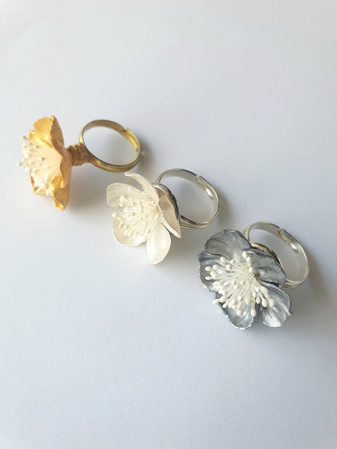 Silver Flower Ring Sakura Ring Cherry Blossom Ring Plants Ring - Etsy