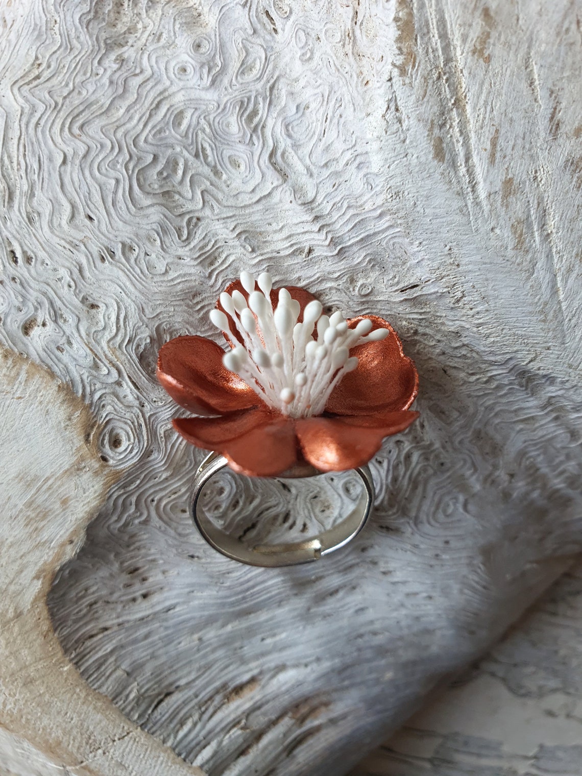 Silver Flower Ring Sakura Ring Cherry Blossom Ring Plants Ring - Etsy