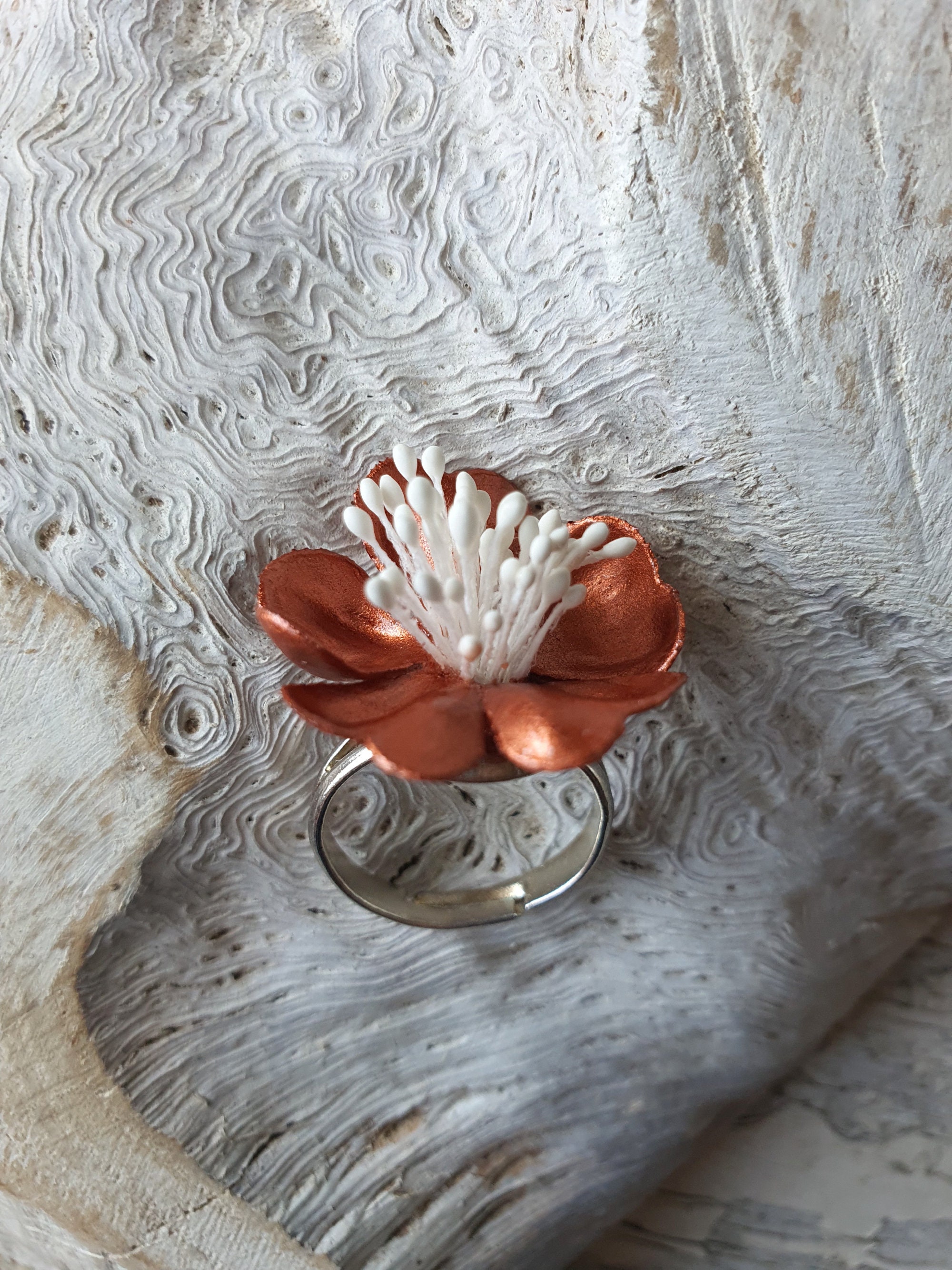 Silver Flower Ring Sakura Ring Cherry Blossom Ring Plants Ring - Etsy