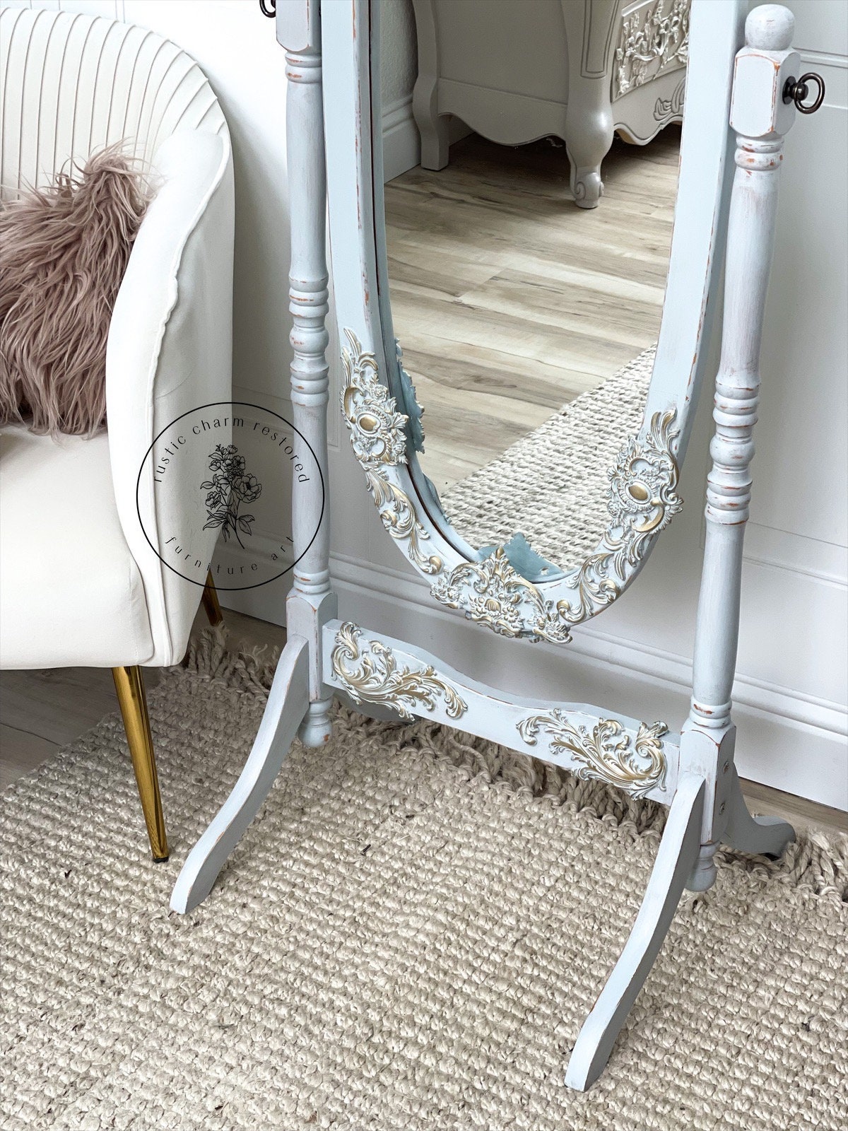 Cheval Mirror/ Standing Mirror/ Full Sized Mirror/ Refinished Mirror - Etsy