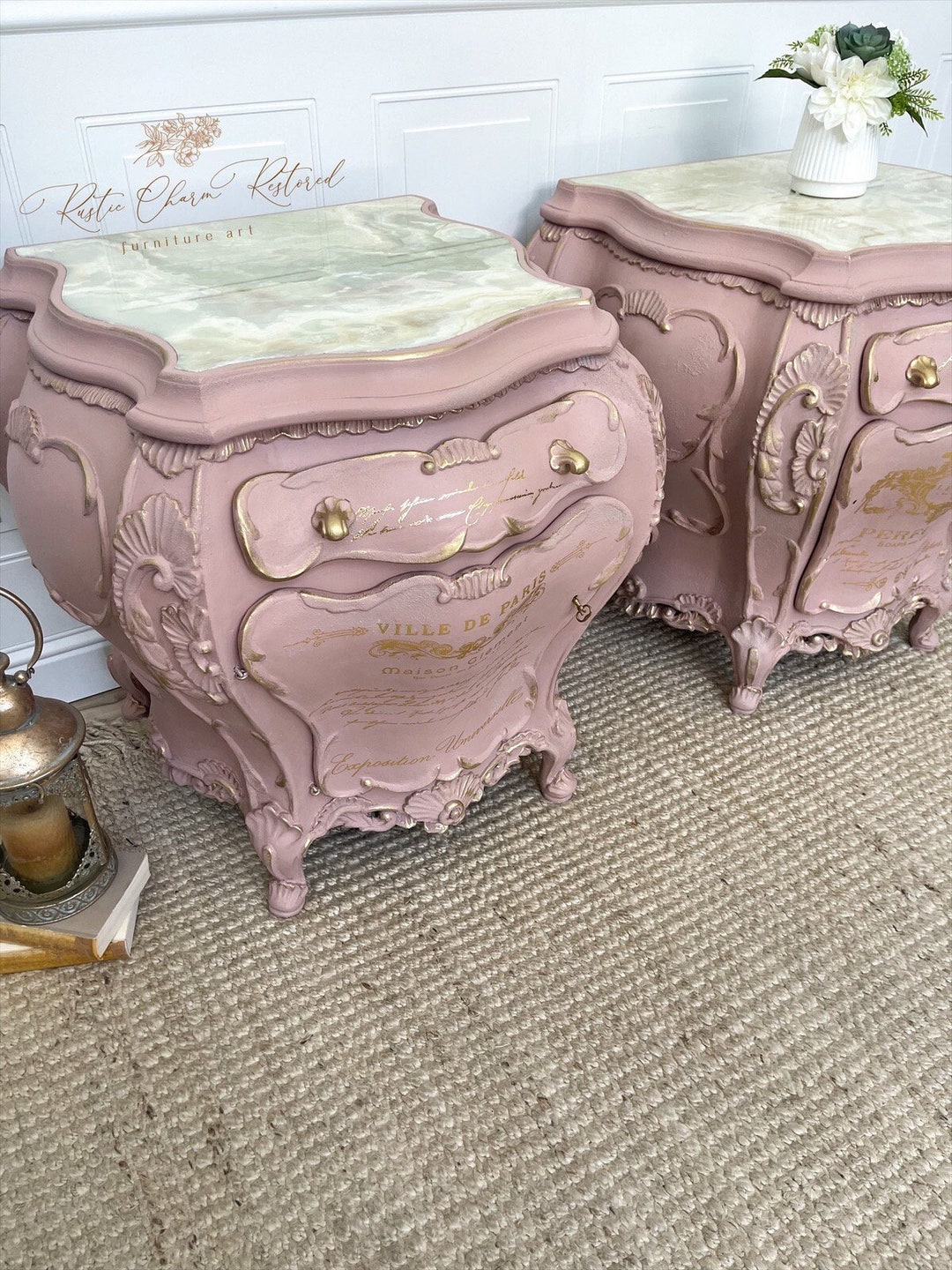 Cyber Sale/ Nightstands/ Set of 2 Nightstands/ Bombe Nightstands/ Bombe ...