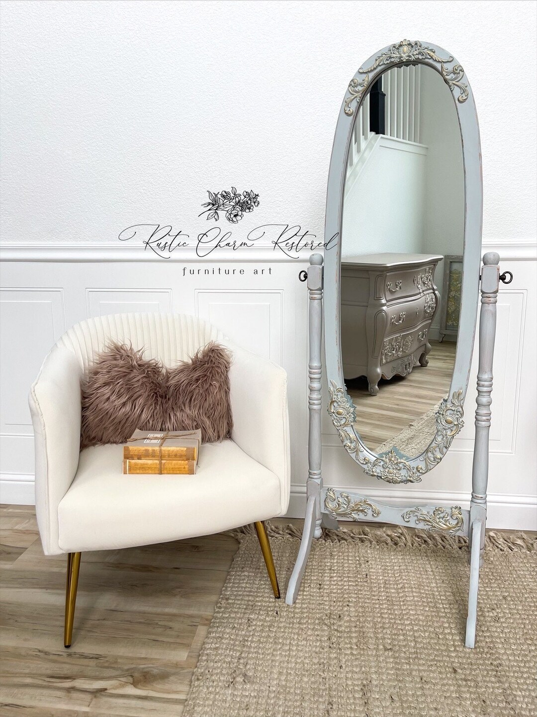 Cheval Mirror/ Standing Mirror/ Full Sized Mirror/ Refinished Mirror - Etsy