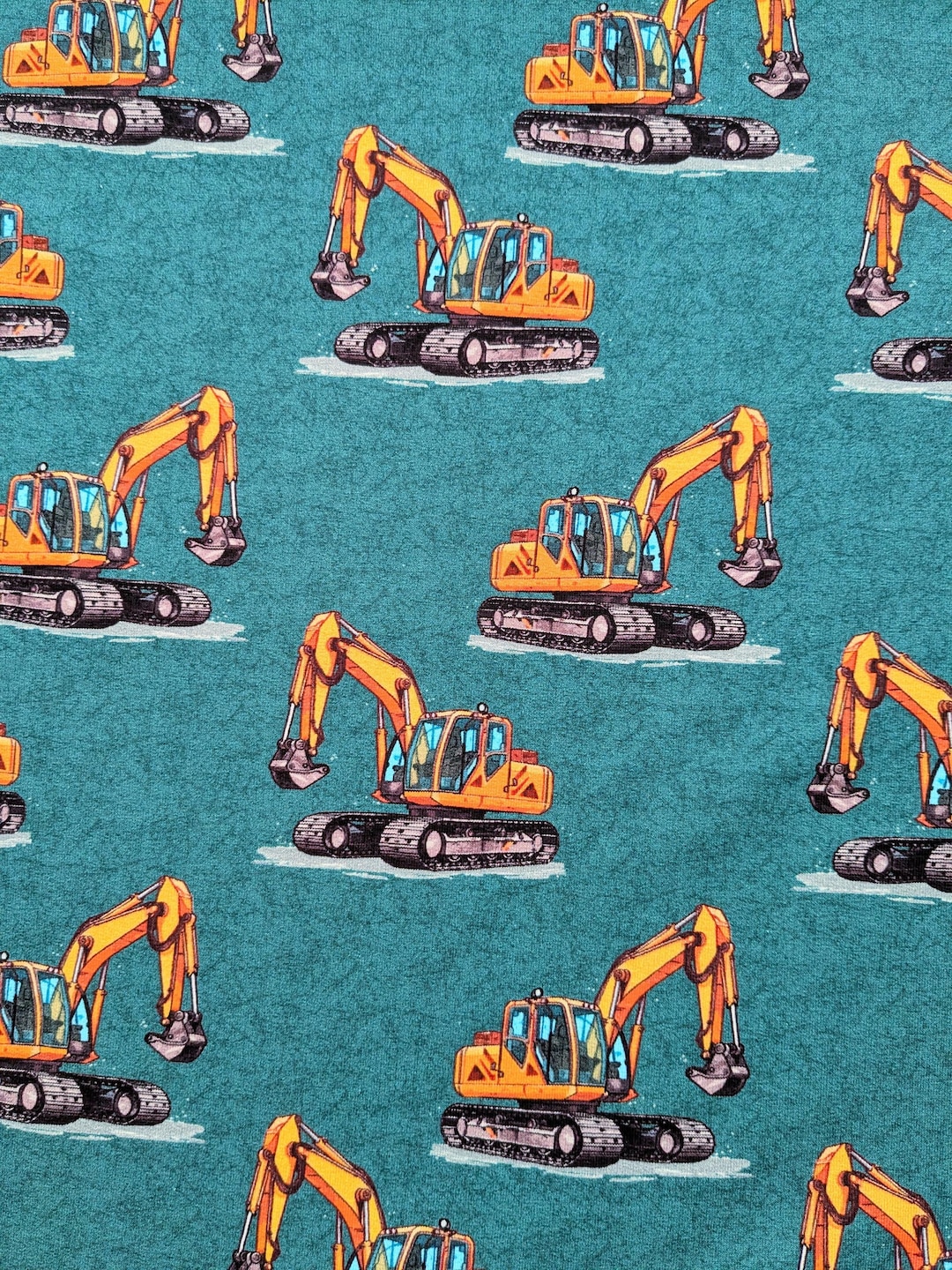 Excavator French Knit Fabric, Excavator Knit Fabric, Digger French ...