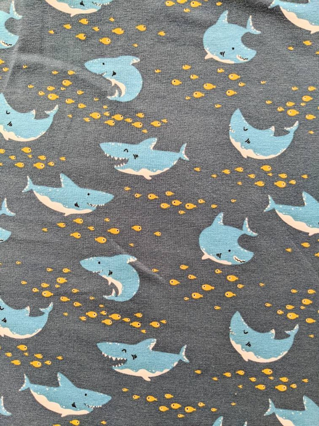 Shark Stretch Knit Fabric, Cotton Jersey Little Shark - Etsy