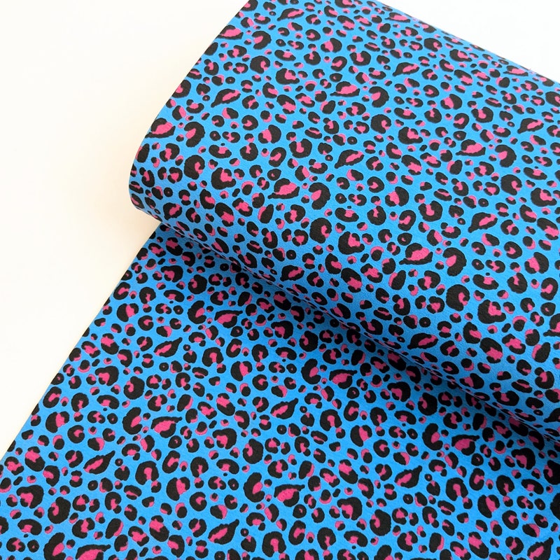 Blue Leopard Fabric - Etsy