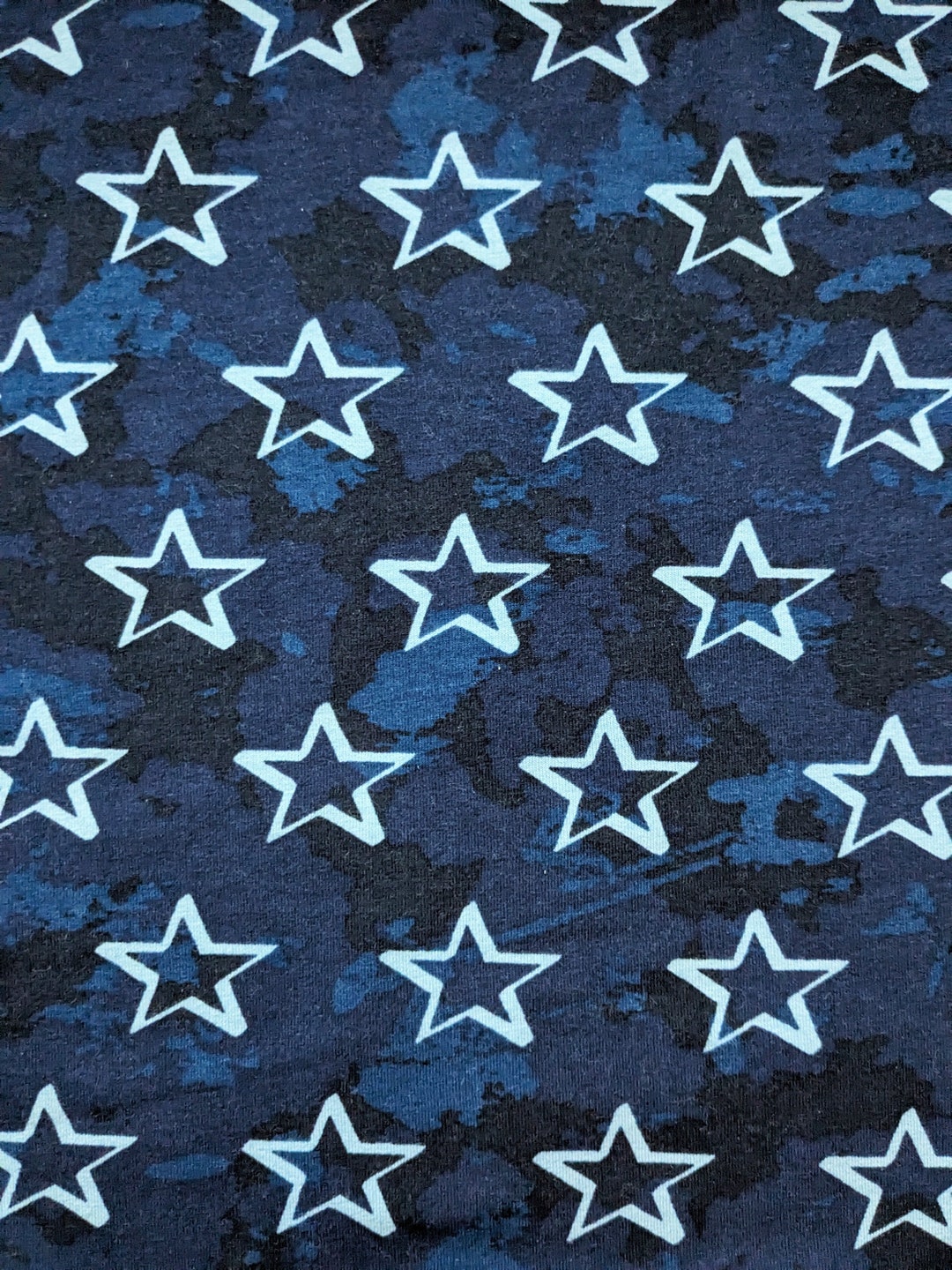 Blue Star Fabric, Celestial Stretch Knit, Camouflage French Terry ...