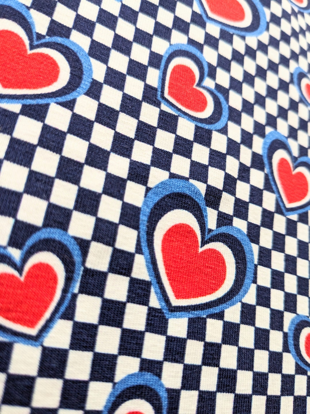 Red Heart Jersey Fabric, Love Heart Fabric, Red Heart Stretch Knit - Etsy