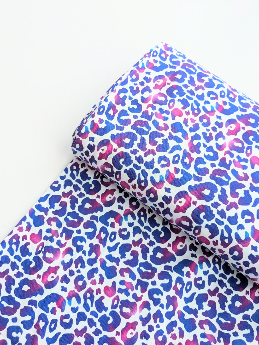 Purple Leopard Print Fabric, Leopard Spot Jersey, Animal Print Stretch ...